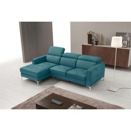 Ecksofa Egoitaliano, B:247cm H:100cm, blau, Wohnzimmer, Sofas, "Matt, erstklassiger Sitzkomfort, aufwendige Detailverarbeitung, L-Form", mit