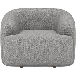 Sessel Home Affaire, B:120cm H:81cm T:110cm, grau, 100% Polyester, Sessel, "Nergal, B/T/H, 120/110/81 cm", Gro&szlig;er Sessel mit Wellenunterfederung, in