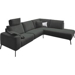 Ecksofa Home Affaire, B:263cm H:85cm T:90cm, grau, Luxus-Microfaser weich (98% Polyester, 2% Nylon);Easy Care (100% Polyester), Wohnzimmer, Sofas,