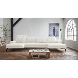 Wohnlandschaft Home Affaire, B:374cm H:83cm T:162cm, beige, Struktur weich (100% Polyester);Struktur grob (100% Polyester);100% NaturLEDER, Sofas,
