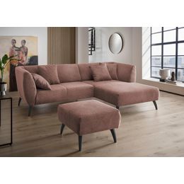 Ecksofa Home Affaire, B:264cm H:80cm T:160cm, rosa, 100% Polyester, Wohnzimmer, Sofas, "Colori Polsterm&ouml;bel mit zeitlos eleganter R&uuml;ckenf&uuml;hrung.