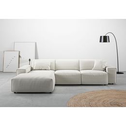Ecksofa Home Affaire, B:294cm H:71cm T:191cm, silber, 100% Polyester, Wohnzimmer, Sofas, "Glimminge auch in Breitcord, Feincord, Boucl&eacute; + Easy