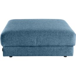 Sofa-Mittelelement Home Affaire, B:128cm H:43cm T:133cm, blau, 100% Polyester, Polsterelemente, "Bloomfield Mega Hocker in 2 Gr&ouml;&szlig;en", passende