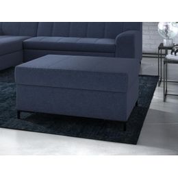 Polsterhocker Home Affaire, B:85cm H:40cm T:61cm, blau, 100% Polyester, Hocker, "Balme", passend zur Serie "Balme"