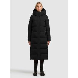 Steppmantel KHUJO "DOTE2", Damen, Gr. S, schwarz, 100% Polyester, unifarben, eingesetzt elastischer Bund mit Windstopper, Mäntel Steppmantel