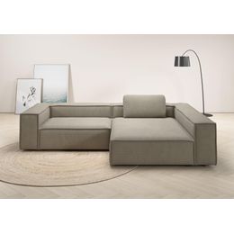 Ecksofa Home Affaire, B:306cm H:68cm T:191cm, grau, 100% Polyester, Wohnzimmer, Sofas, "Watertown, moderne XXL L-Form, 306 cm breit", Komfortabel mit