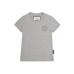 Philipp Plein Jungen T-Shirt "T-Shirt Rundhalsausschnitt Ss"10, grau, Gr. 6, Obermaterial: 100% Baumwolle, Shirts