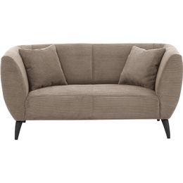 2-Sitzer Home Affaire, B:172cm H:83cm T:88cm, grau, 100% Polyester, Sofas, zwei verschiedene Fu&szlig;farben w&auml;hlbar