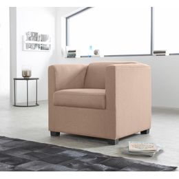 Sessel Home Affaire, B:72cm H:68cm T:75cm, beige, Luxus-Microfaser (92% Polyester, 8% Nylon) );Struktur fein ( 100% Polyester);Struktur in