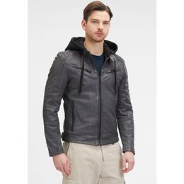 Mauritius Herren Lederjacke "G2MNeiko SF", grau, Gr. XXXL, unifarben, Obermaterial: 100% Schafsleder, Jacken, mit Rei&szlig;verschluss, Ziersteppung