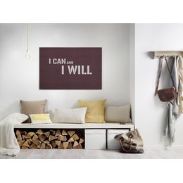 A.S. Cr&eacute;ation Leinwandbild A.S. CR&Eacute;ATION, B:90cm H:60cm, bunt, Holz, Stahl, Wohnzimmer, Bilder, "message 3", Keilrahmen Bild Steinoptik Schriftzug Leinwand-Bild