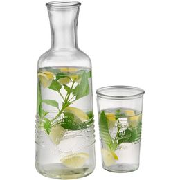 APS Karaffe "OLD FASHIONED", 1.000ml, transparent, Karaffen, Glas, 1 Liter Fassungsvermögen, Inkusive 1x 300 ml Glas