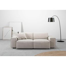 2,5-Sitzer Home Affaire, B:214cm H:71cm T:101cm, beige, 100% Polyester, Sofas, "Glimminge auch in Breitcord, Feincord + Easy care-Bezug", besondere