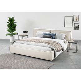 Polsterbett Home Affaire, B:222cm H:91cm L:250cm, beige, 100% Polyester, Betten, "Adrina mit Biesenoptik, Feincord und Luxus-Microfaser", bis 280kg,