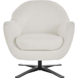 Drehsessel Home Affaire, B:83cm H:85cm T:80cm, wei&szlig;, 95% Polyester 5% Polyacryl, Wohnzimmer, Sessel, "Stavre, Loungesessel mit Drehfunktion", in