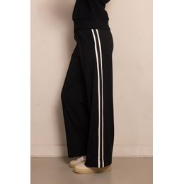 Zhrill Damen Jerseyhose "ZHDEENA"schwarz, Gr. XL, Jersey, Obermaterial: 80% Polyester, 20% Elasthan, Hosen, Wide Leg, Galonstreifen