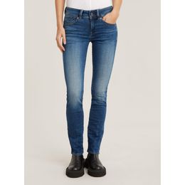 G-Star Raw Regular-fit-Jeans G-STAR "Midge Straight Jeans", Damen, Gr. 23, L&auml;nge 28, medium indigo aged, Obermaterial: 92% Baumwolle, 7% Elastomultiester, 1% Elasthan, Jeans