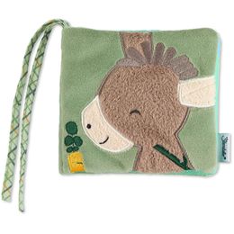 Sterntaler Kinder Greifspielzeug "Spielbuch Emmilius", grün, Baumwolle, Polyester, B:13cm H:11,5cm, Greifspielzeug
