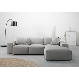 Ecksofa Home Affaire, B:264cm H:71cm T:191cm, grau, 100% Polyester, Wohnzimmer, Sofas, "Glimminge L-Form auch in Breitcord, Feincord + Easy