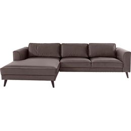 Ecksofa Home Affaire, B:280cm H:85cm T:167cm, grau, Wohnzimmer, Sofas, "Lumber Jack, elegant und bequem, Breite 280, hoher Fu&szlig;, L-Form", in moderner