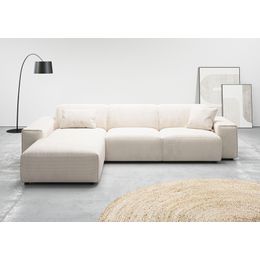 Ecksofa Home Affaire, B:294cm H:71cm T:191cm, weiß, 95% Polyester, 5% Nylon, Wohnzimmer, Sofas, "Glimminge auch in Breitcord, Feincord, Bouclé + Easy
