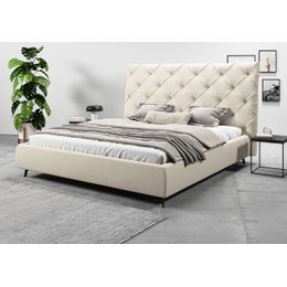 Polsterbett Home Affaire, B:236cm H:105cm L:254cm, beige, 96% Polyester, 4% Polyacryl, Betten, "Maxime, in 4 Breiten bis 200cm, auch in Leder",
