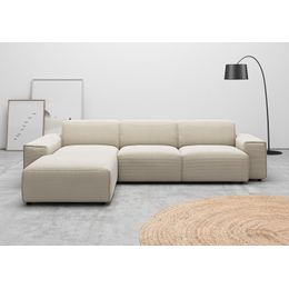 Ecksofa Home Affaire, B:294cm H:71cm, beige, 12% Polyaxryl, 88% Polyester, Wohnzimmer, Sofas, "Glimminge auch in Breitcord, Feincord, Boucl&eacute; + Easy