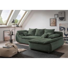 Ecksofa Home Affaire, B:270cm H:90cm T:170cm, gr&uuml;n, Microfaser PRIMABELLE (100% Polyester) / Struktur (82% Polyester, 9% Viscose, 7% Baumwolle, 2%