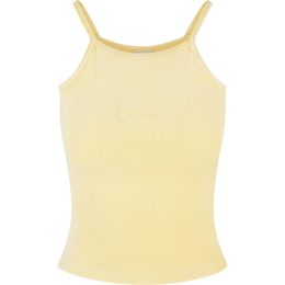 Karl Kani Damen Tanktop "Karl Kani Damen KKWQ22116YLW Small Signature Nicki Top"gelb, Gr. XS, unifarben, 75% Baumwolle, 25% Polyester, Tops