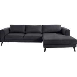 Ecksofa Home Affaire, B:280cm H:85cm T:167cm, grau, Wohnzimmer, Sofas, "Lumber Jack, elegant und bequem, Breite 280, hoher Fu&szlig;, L-Form", in moderner