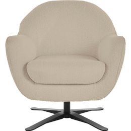 Drehsessel Home Affaire, B:83cm H:85cm T:80cm, beige, 95% Polyester 5% Polyacryl, Wohnzimmer, Sessel, "Stavre, Loungesessel mit Drehfunktion", in