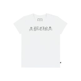 Philipp Plein Damen T-Shirt "Kurzarm-Rundhals-T-Shirt", wei&szlig;, Gr. 12, Obermaterial: 100% Baumwolle, Shirts