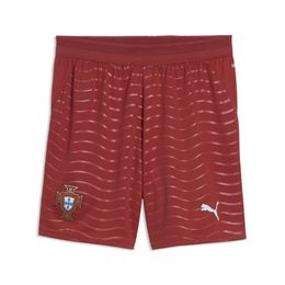 Sporthose Puma "Portugal 2026 Shorts Jugendliche", M&auml;dchen, Gr. 140, Normalgr&ouml;&szlig;en, club rot gr&uuml;n lagoon, Obermaterial: 100% Polyester; Besatz: 88% Polyester, 12% Elasthan; Einsatz: 100% Polyester, unifarben, regular fit, Hosen Sporthose