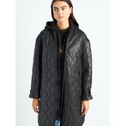 Maze Damen Langjacke "42021213", schwarz, Gr. XS, Obermaterial: 100% Lammleder. Futter: 100% Baumwolle. &Auml;rmelfutter: 100% Polyester. Kapuze: 80%