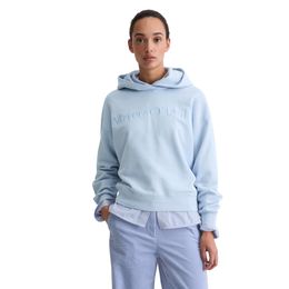 Marc O'Polo Sweatshirt MARC O'POLO "aus Organic Cotton", Damen, Gr. L, blau (soft sea), Obermaterial: 100% Baumwolle, unifarben, loose fit, Rundhals, Rippb&uuml;ndchen, Sweatshirts Sweatshirt