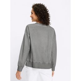 Heine Damen Sweatshirtsteingrau, Gr. 34, gemustert, 100% Baumwolle, Sweatshirts