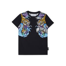 Philipp Plein Jungen T-Shirt "Tattoo"02, schwarz, Gr. 14, Obermaterial: 100% Baumwolle, Shirts