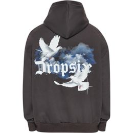 DROPSIZE Herren Kapuzensweatshirt "Dropsize Herren Dropsize Heavy Cloud Dove Hoodie"washed schwarz, Gr. L, 70% Baumwolle, 30% Polyester, Sweatshirts