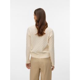 V&eacute;ro Moda VERO MODA Damen Strickjacke "VMFANTASTIC LS O-NECK CABLE CARDIGAN", beige, Gr. XS, unifarben, Strick, Obermaterial: 84% Polyester, 16% Viskose,