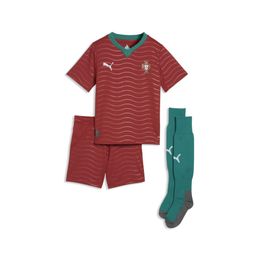 Trainingsanzug Puma "Portugal 2026 Heimtrikot-Minikit Kinder", Jungen, Gr. 116, club rot gr&uuml;n lagoon, Obermaterial: 100% Polyester; Rippe: 100% Polyester; Einsatz: 100% Polyester, Sportanz&uuml;ge Trainingsanzug