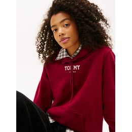 Tommy Jeans Damen Kapuzensweatshirt "TJW REG ESS LOGO 2 HOODIE EXT"lavish cerise, Gr. XL, unifarben, Sweatware, Obermaterial: 100% Baumwolle,