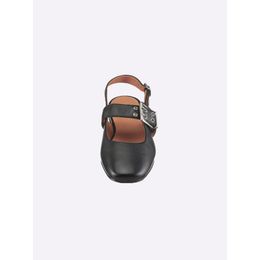 Heine Damen Ballerina, Gr. 39schwarz, Leder, Rindsleder, Schuhe
