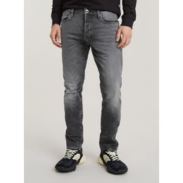 G-Star Raw G-STAR Herren Regular-fit-Jeans "3301 Regular Tapered Jeans", grau, Gr. 28, Obermaterial: 98% Baumwolle, 2% Elasthan, Jeans