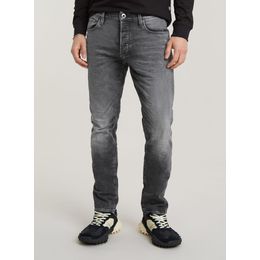 G-Star Raw G-STAR Herren Regular-fit-Jeans "3301 Regular Tapered Jeans", grau, Gr. 30, Obermaterial: 98% Baumwolle, 2% Elasthan, Jeans