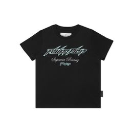 Philipp Plein Jungen T-Shirt "Racing"0222, schwarz, turquoise, Gr. 16, Obermaterial: 100% Baumwolle, Shirts