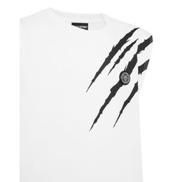 Plein Sport Herren T-Shirt "Scratch", wei&szlig;, Gr. XL, Obermaterial: 100% Baumwolle, Shirts