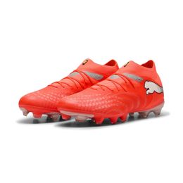 Fu&szlig;ballschuh Puma "FUTURE 9 PRO FG/AG Fu&szlig;ballschuhe Erwachsene", Damen, Gr. 39, glowing rot wei&szlig; schwarz silber, Obermaterial: Synthetik, Textil; Futter: Synthetik, Textil; Innensohle: Textil; Laufsohle: Synthetik, Schuhe Fu&szlig;ballschuh