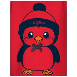 TRIGEMA M&auml;dchen Sweatshirt "TRIGEMA Langarmshirt mit s&uuml;&szlig;em Pinguin-Print", braun, Basic, Gr. 104, Feinripp, 95% Baumwolle, 5% Elastan, Sweatshirts