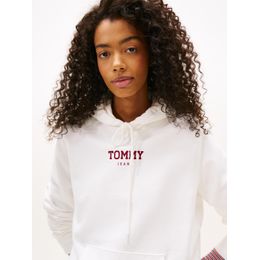 Tommy Jeans Damen Kapuzensweatshirt "TJW REG ESS LOGO 2 HOODIE EXT"ecru, Gr. 4XL, unifarben, Sweatware, Obermaterial: 100% Baumwolle, Sweatshirts