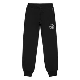 Jogginghose Philipp Plein "BH", M&auml;dchen, Gr. 10, weite Kindergr&ouml;&szlig;en, 02, schwarz, Obermaterial: 5% Elasthan, 95% Baumwolle, Hosen Jogginghose